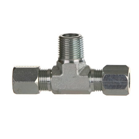 734364 Stainless Steel Flareless Male Branch Tee; Size 8mm X 1/4 ...