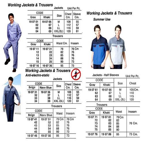 190769 Summer Use Working Jackets & Trousers | shipstore