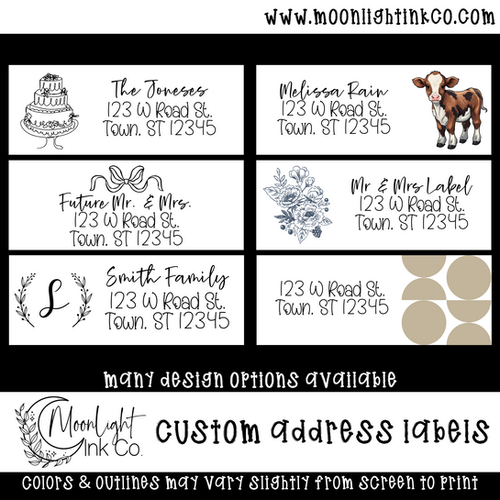 Custom Address Label | Moonlight Ink Co.