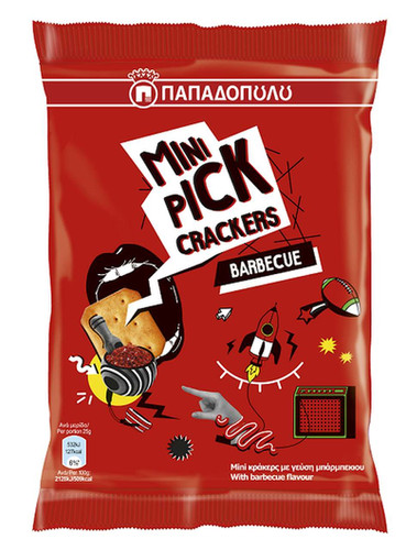 Mini Pick Crackers with BBQ Flavour 70g Papadopoulou | Bakalikon