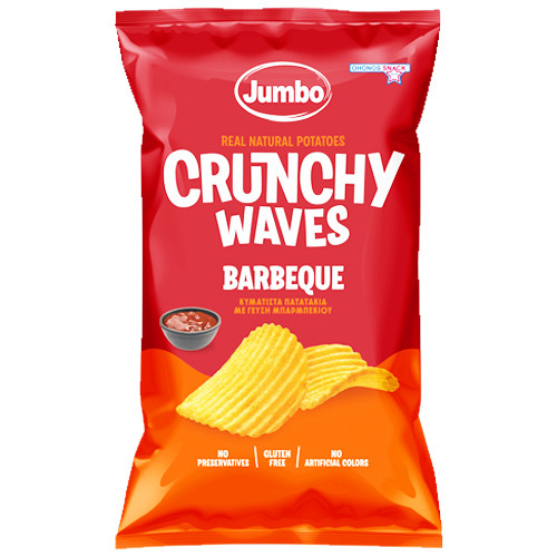 Wavy Crisps with BBQ 90g Jumbo | Bakalikon