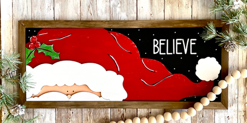Christmas Santa Believe Framed Sign DIY Kit | SolelyYou