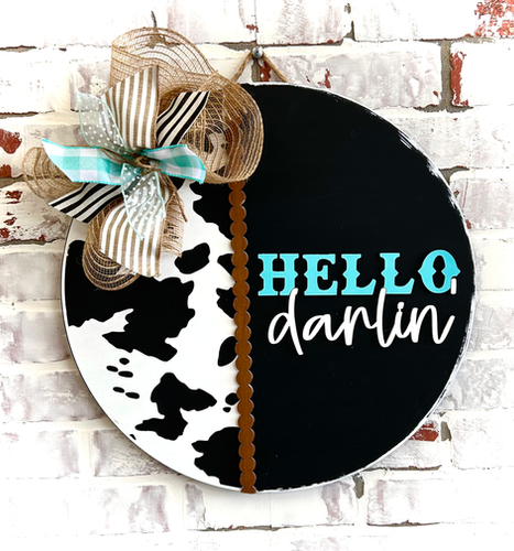 Hello Darlin Cow DIY Doorhanger Kit | SolelyYou