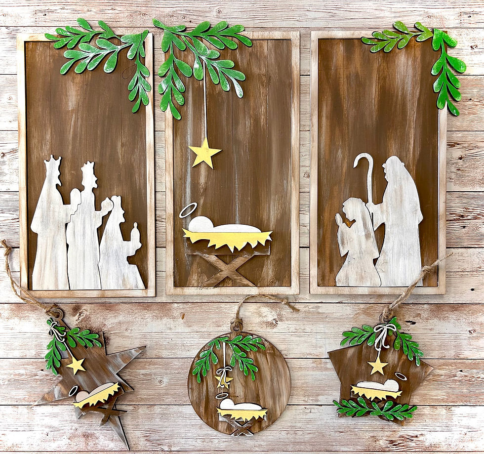Nativity Three Signs AND Ornament Set DIY kit | SolelyYou