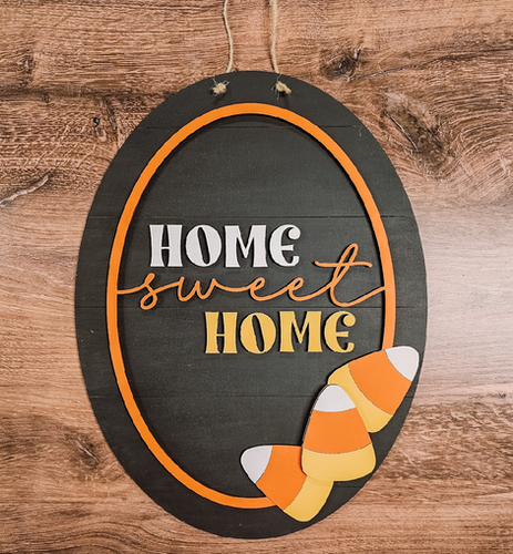 Candy Corn Home Sweet Home Oval Sign DIY Kit | SolelyYou