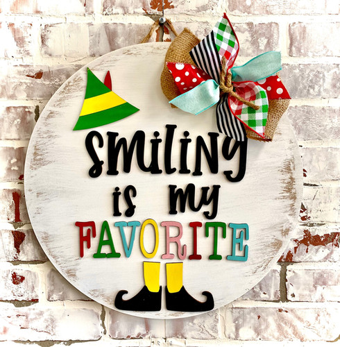 Smiling is My Favorite Elf DIY Doorhanger Kit | SolelyYou