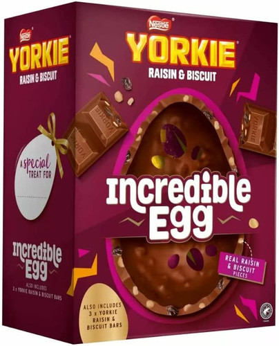 Yorkie Raisin & Biscuit Milk Chocolate Incredible Easter Egg 522g with ...