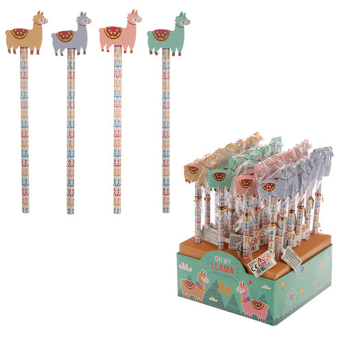 Cute Llama Design Pencil and Eraser Set Novelty Gift [Pack of 2] | yhon ...