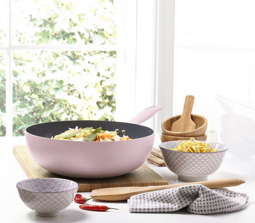 Cermalon Non-Stick Wok Blush Pink | Novelty Gifts Galore