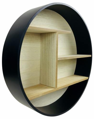Black Round Shelf Unit 45cm Shipping furniture UK | yhon-soto-store