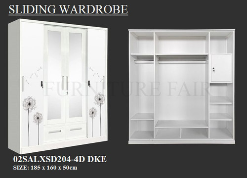 STEEL WARDROBE 02SALXSD204-4D DKE | furniturefair