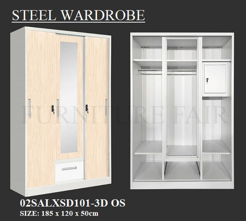 STEEL WARDROBE 02SALXSD101-3D OS | furniturefair