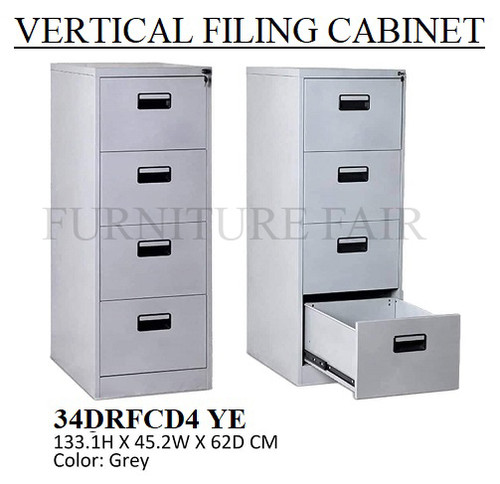 VERTICAL FILING CABINET 34DRFCD4 YE | furniturefair
