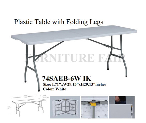 Plastic Table with Folding Legs 74SAEB-6W IK | furniturefair