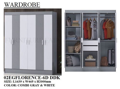 WARDROBE 02EGFLORENCE-6D DDK | furniturefair
