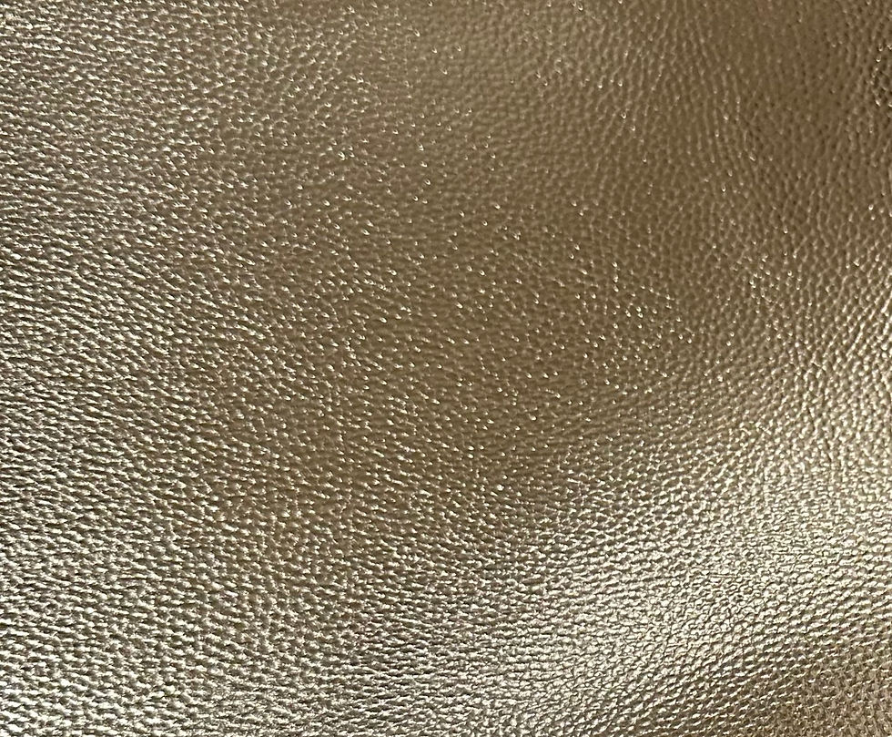 Beach Potato Embroidery Metallic Gold PU Leather Fabric | Beach Potato