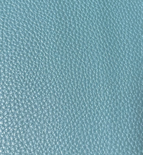 Beach Potato Embroidery Lagoon Blue PU Leather Fabric | Beach Potato