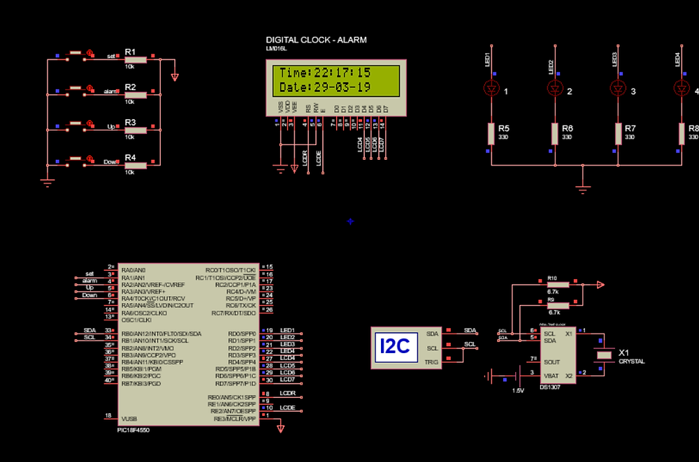 Real-Time Digital Clock with an Alarm - Microcontroller