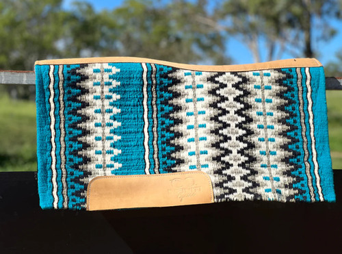 INFINITI FLEXI FIT WOOL PAD (ZIG ZAG SKY BLUE) | Knights Equestrian