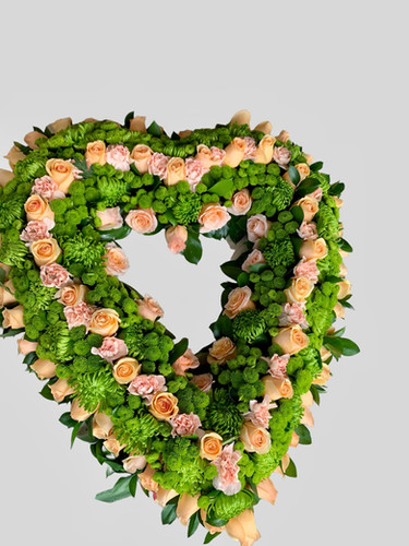 Funeral Open Heart Wreath -FHW21 | Amaya Blossoms LLC