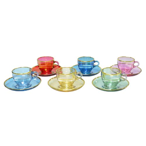 Dolce Vita Coffee Cups With Gold Rims Set Of 6 | G.P.GRANT GROUP