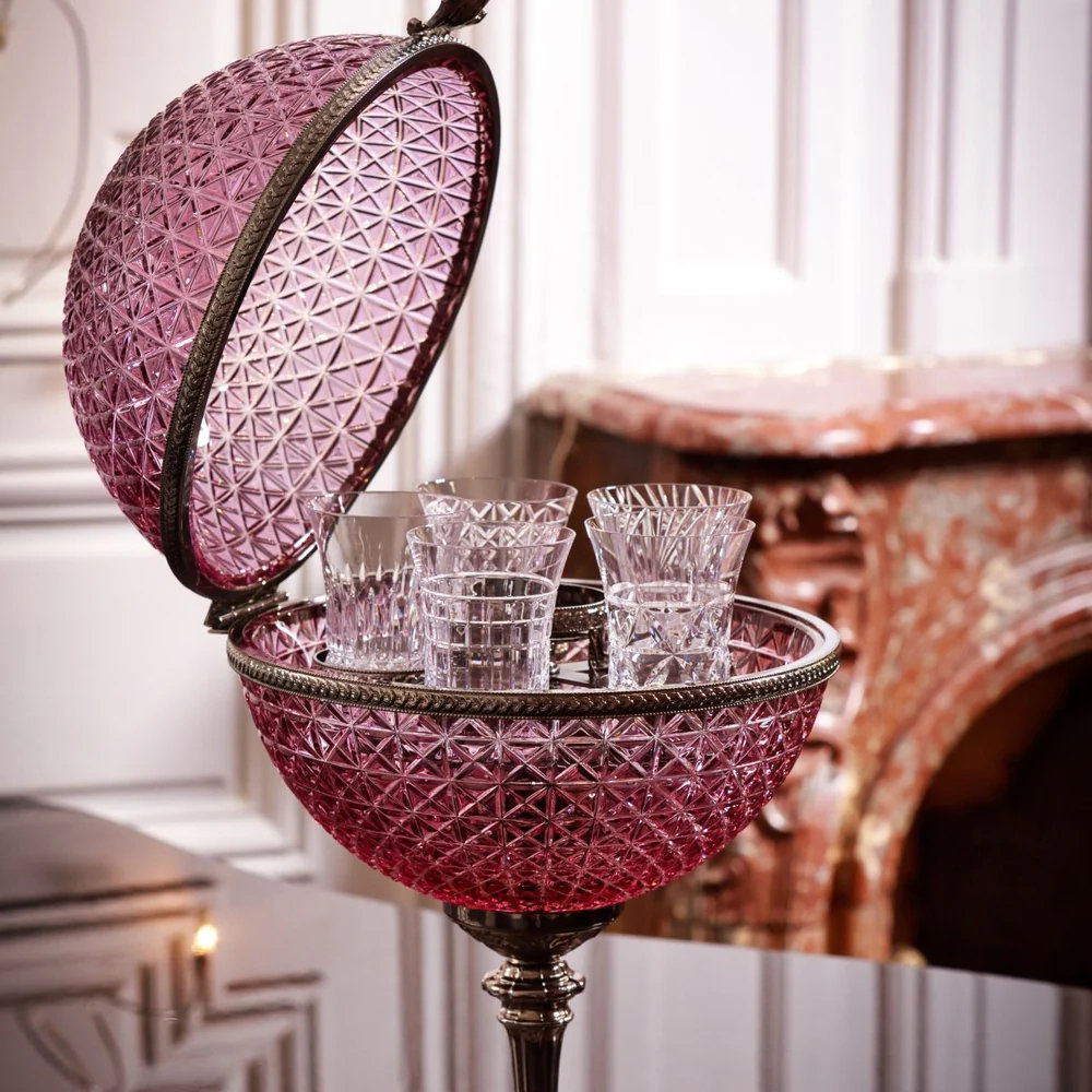 Unique Crystal Masterpiece: Glass Tea Set in Crystal Storage
