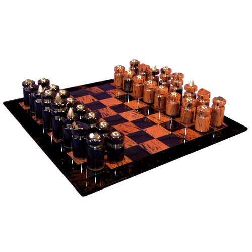BLACK AND BROWN OBSIDIAN CHESS SET | G.P.GRANT GROUP