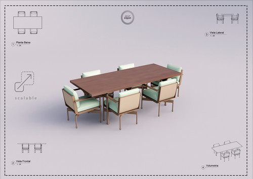 V Table + Chair Scalable High Quality | RevitImport