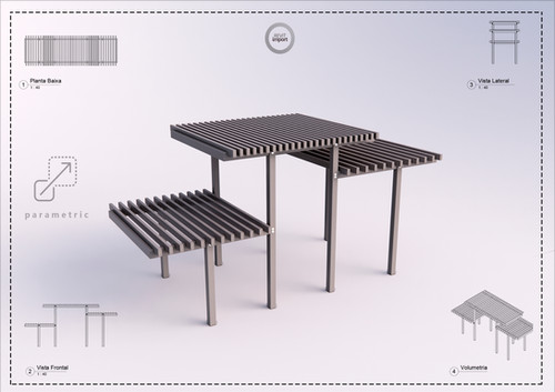 Parametric F Pergola 2 Revit High Quality | RevitImport