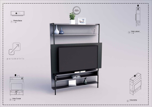 N Industrial Parametric Rack TV Revit High Quality | RevitImport