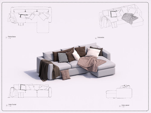 Sofa Revit 01 High Quality | RevitImport