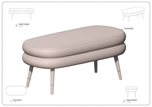 V Low Bench Revit High Quality | RevitImport