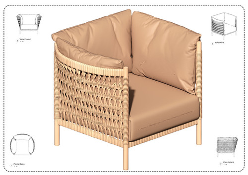 V Armchair 43 Revit High Quality | RevitImport