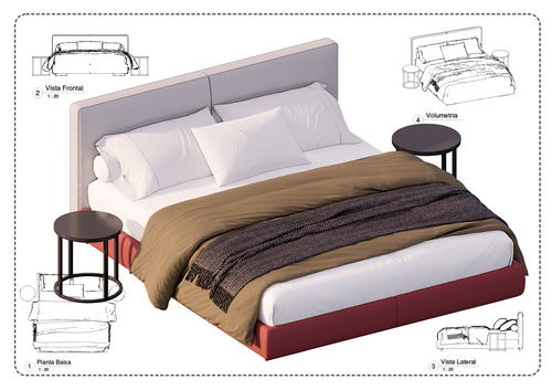 V BED 04 Revit High Quality | RevitImport