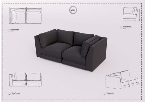 M Sofa Modular 2 Revit High Quality | RevitImport