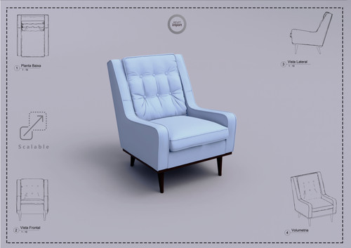 Armchair 80 Scalable Revit High Quality | RevitImport