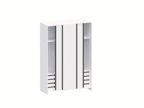 F Parametric MBC_142-01_Wardrobe Module 03 Doors With Drawer And Shoe ...