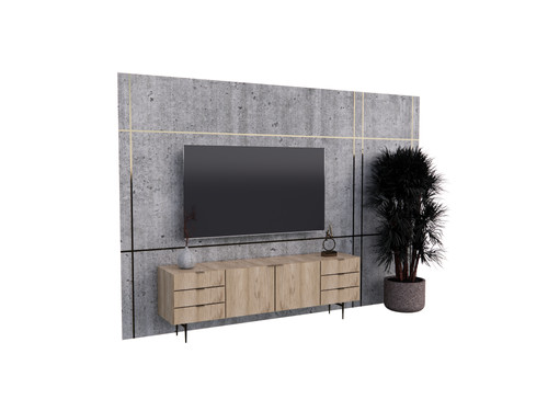 M Parametric TV Stand Rack TV 002 Revit Decorated | RevitImport
