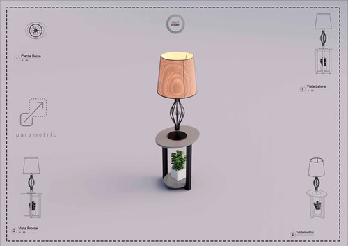 N Parametric Side Table With Abajour Revit | RevitImport