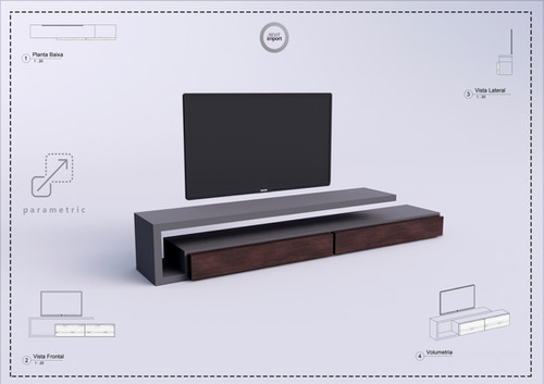 Parametric L Rack TV Panel High Quality | RevitImport