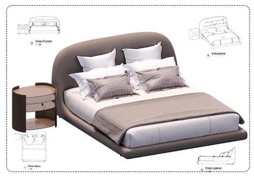 V BED 05 Revit High Quality | RevitImport