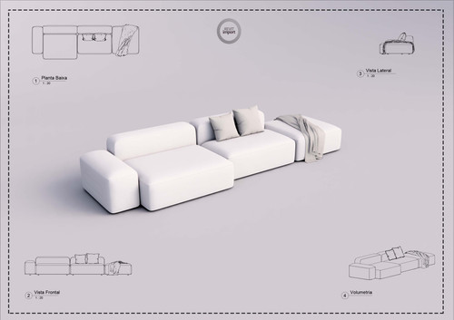 M Sofa Modular 1 Revit High Quality | RevitImport