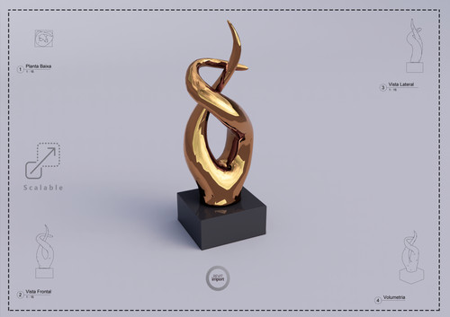 M Abstract Horn Sculpture Scalable Revit High Quality | RevitImport