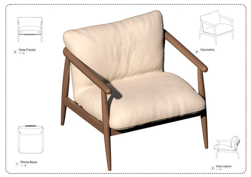 V ArmChair 34 Revit High Quality | RevitImport