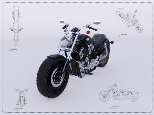 Moto Harley Davidson V-Rod Revit High Quality | RevitImport