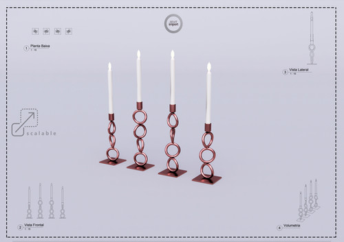 M Candlestick Scalable Revit High Quality | RevitImport
