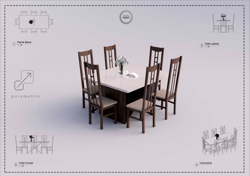 N Parametric Dinner Table + Chair Revit | RevitImport