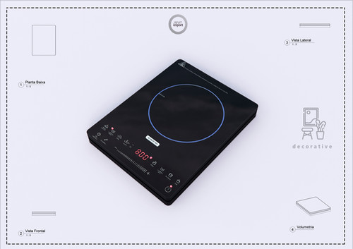 1 burner Induction Cook Top Revit | RevitImport