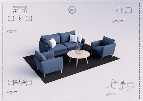 M 141 Sofa + Armchair Revit High Quality | RevitImport