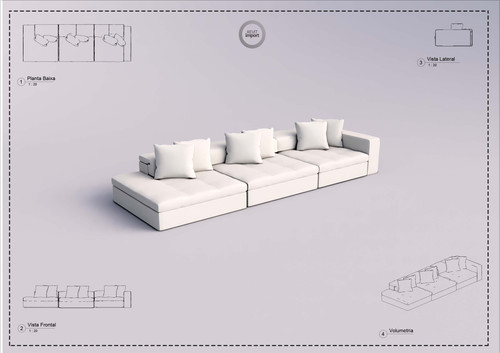 R Sofa Modular Moretti Revit High Quality | RevitImport